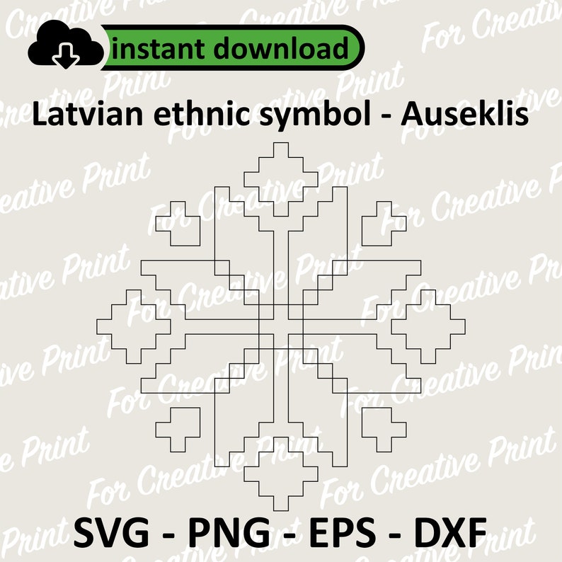 Latvian Folk Sign Auseklis SVG, Auseklis PNG, Cricut File, Ethnic ...