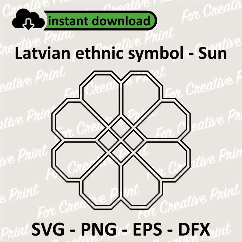 Latvian Folk Sign SUN SVG, Download Vector, Saule Svg, Cricut File ...