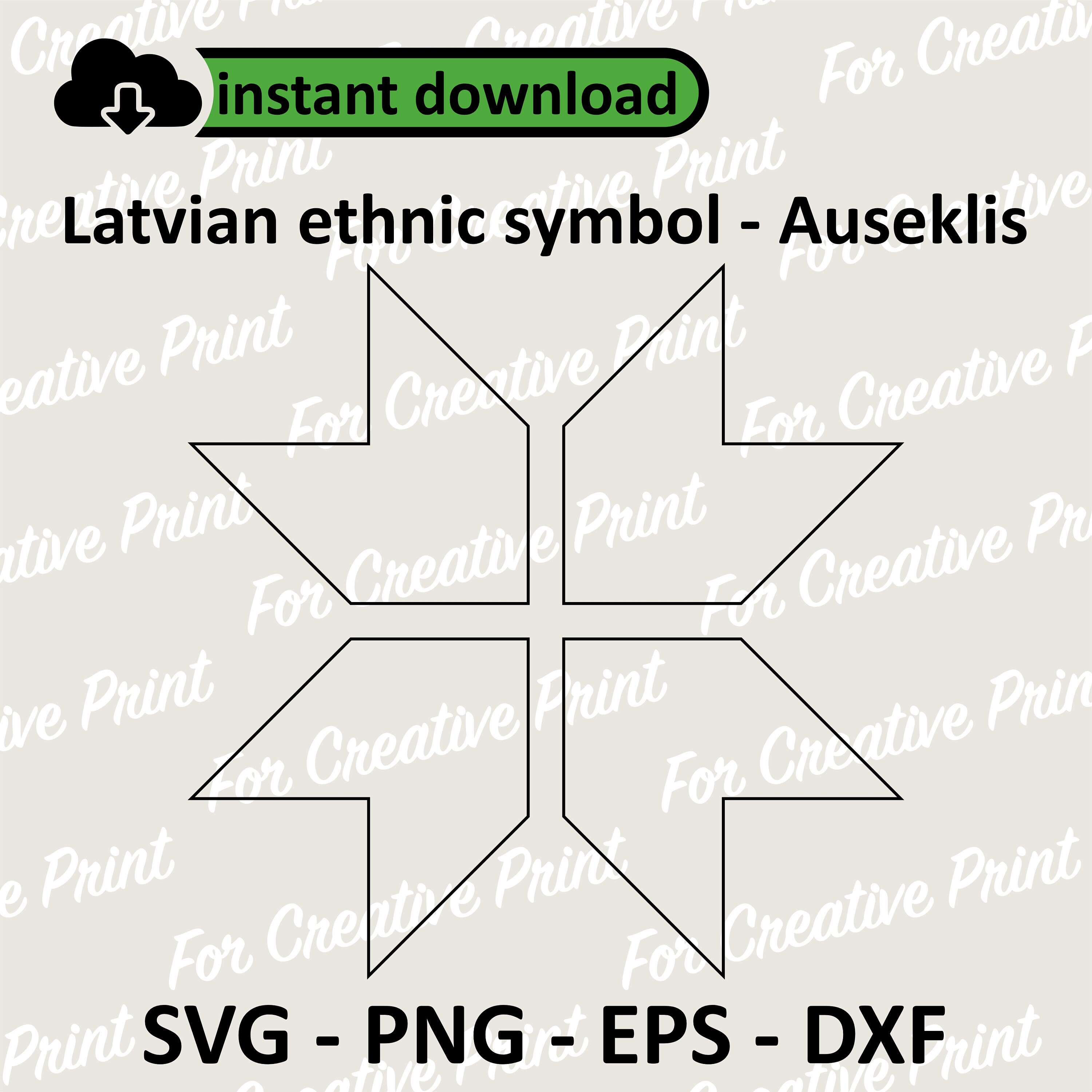 Latvian Folk Sign Auseklis SVG, Download Vector, Auseklis PNG, Cricut ...