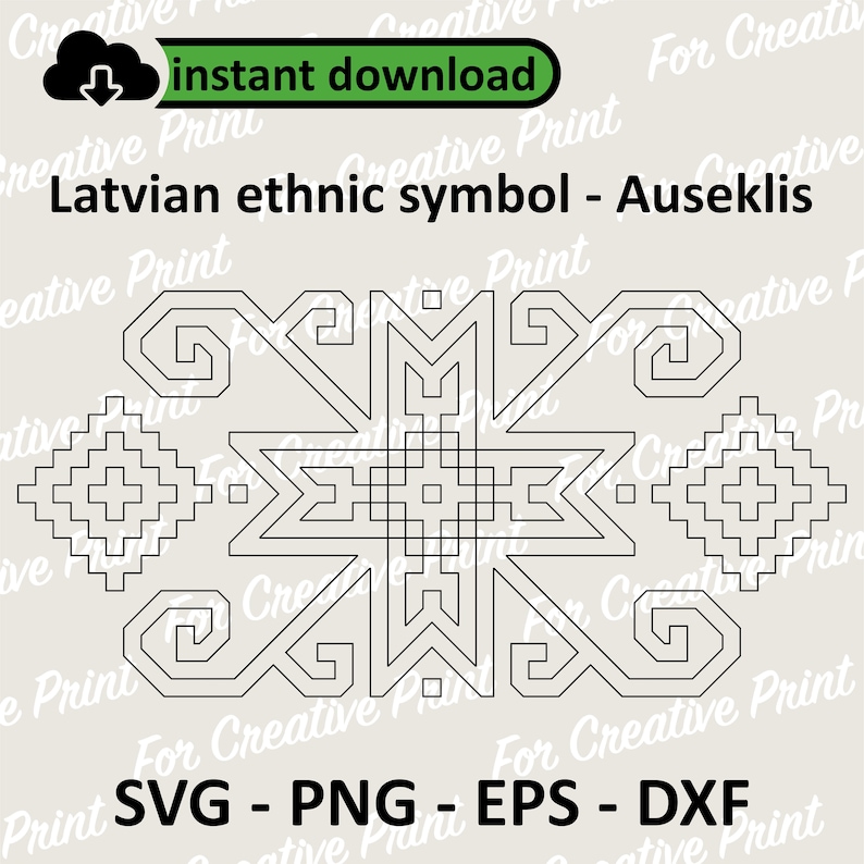 Nordic Pattern, Latvian Folk Sign Auseklis SVG, Auseklis PNG, Cricut ...