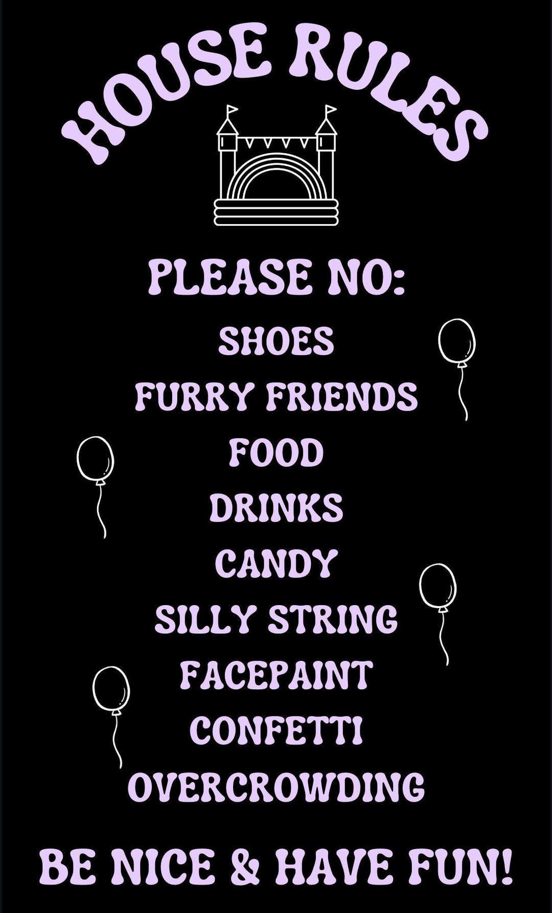 Bounce House Rules Download - Etsy