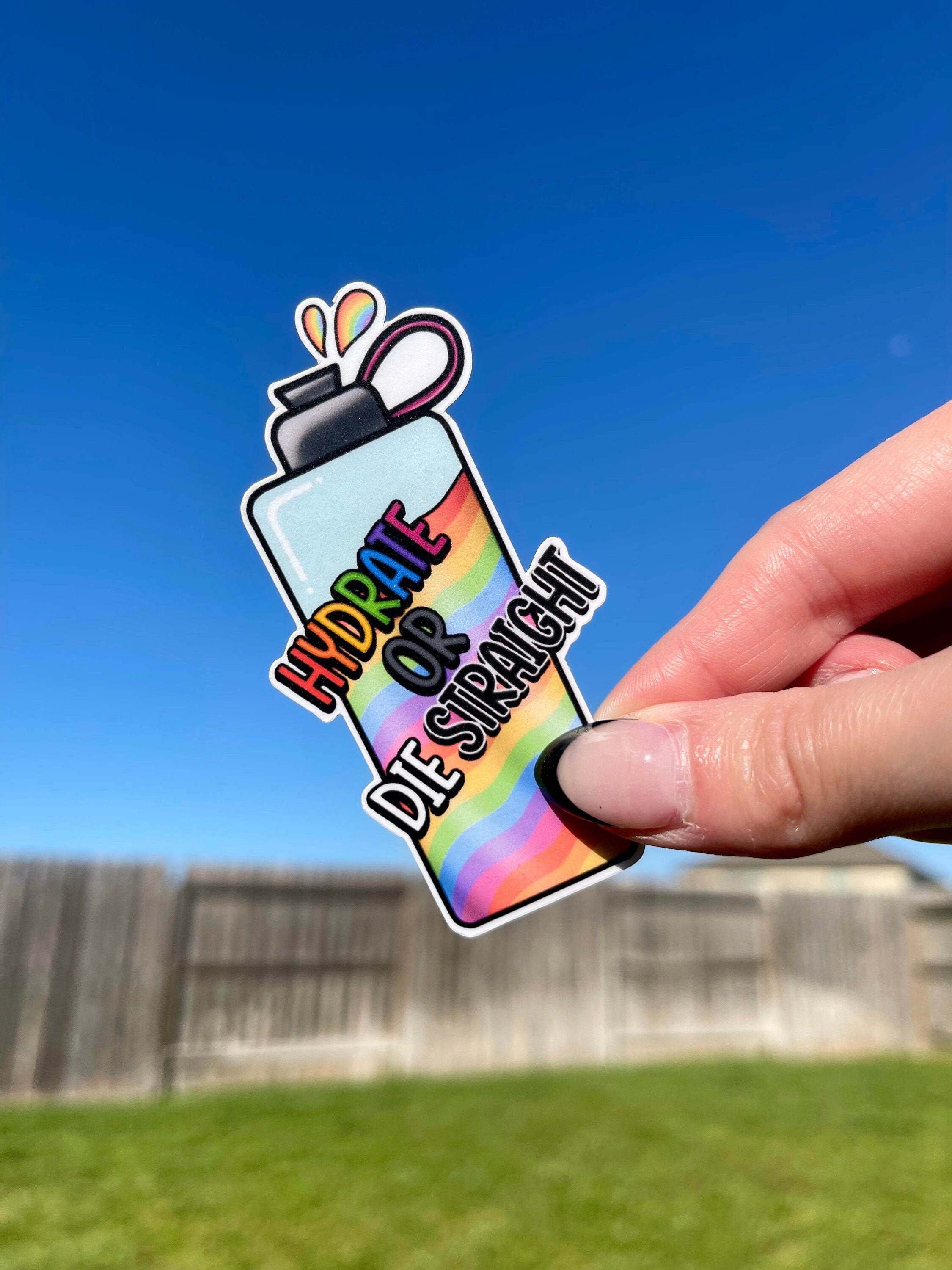Hydrate or Die Straight Pride Water Bottle Sticker/magnet Matte ...