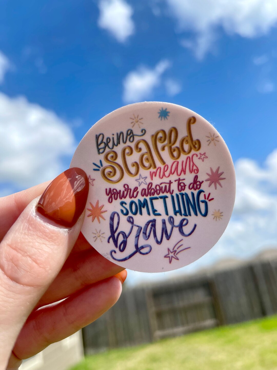 Inspirational Bravery Quote Sticker/magnet | Matte Laminated Waterproof ...