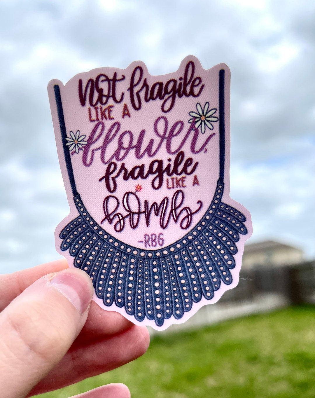 Ruth Bader Ginsburg "fragile" Quote - RBG Collar Quote Sticker/magnet ...