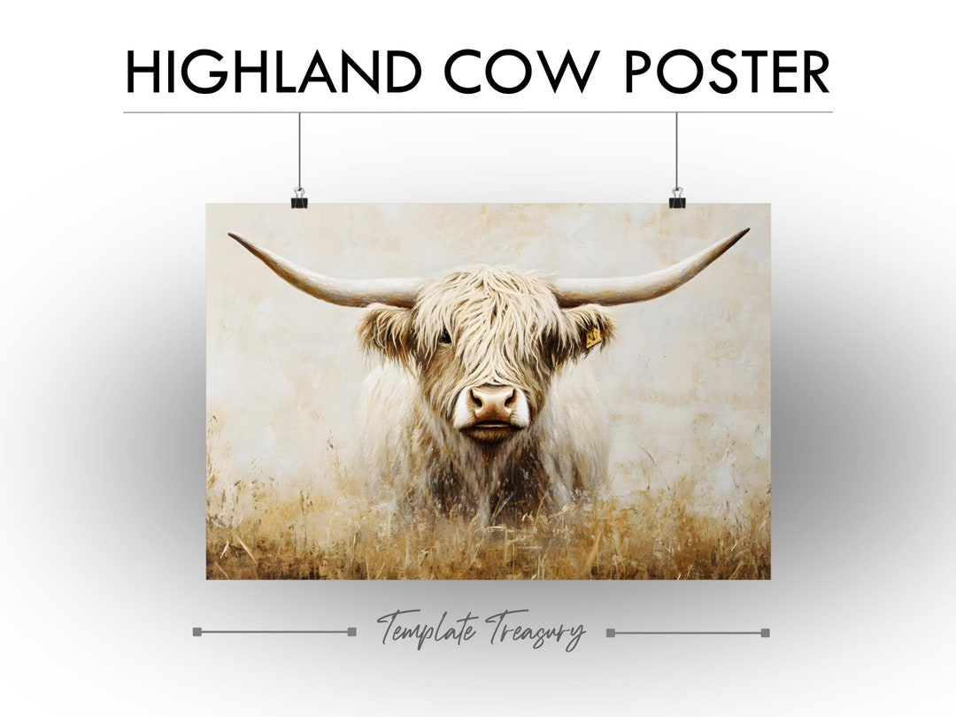 Highland Cow Poster: Elegant Wall Art, Premium Museum-grade Print ...