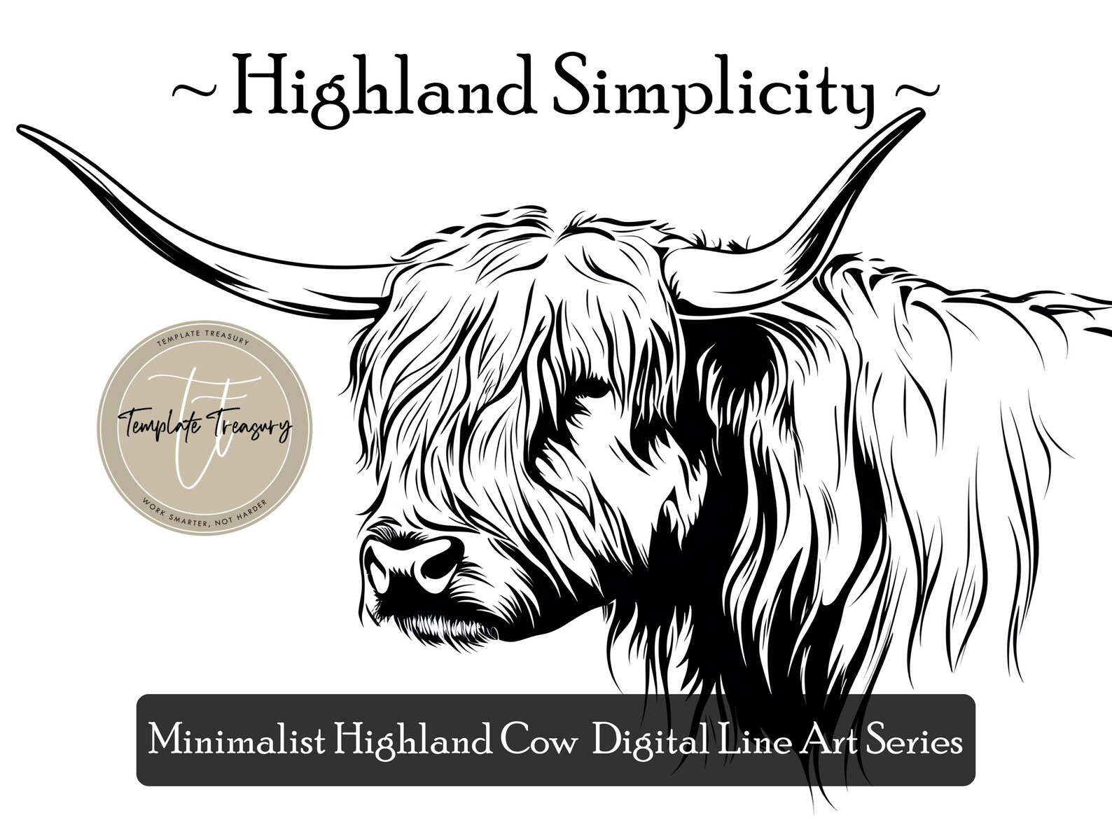 Highland Simplicity: Minimalist Highland Cow Line Art - 14 High ...