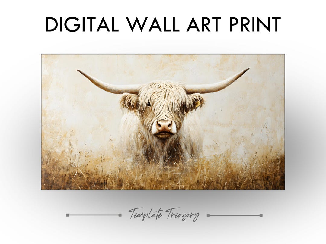 Highland Cow Print: High Quality Cow Printable Image, Instant Digital ...