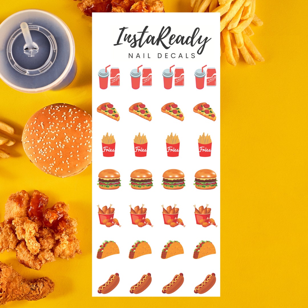 Nail Decals Fast Food Nail Art Nail Water Decals Nail Decals Nail ...