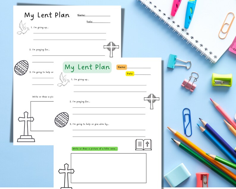Kids My Lenten Planner Printable Lent Coloring Sheet - Etsy