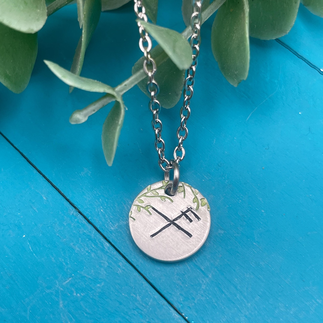Tiny Good Luck Rune Necklace | Viking Bind Rune | Unique Gift ...