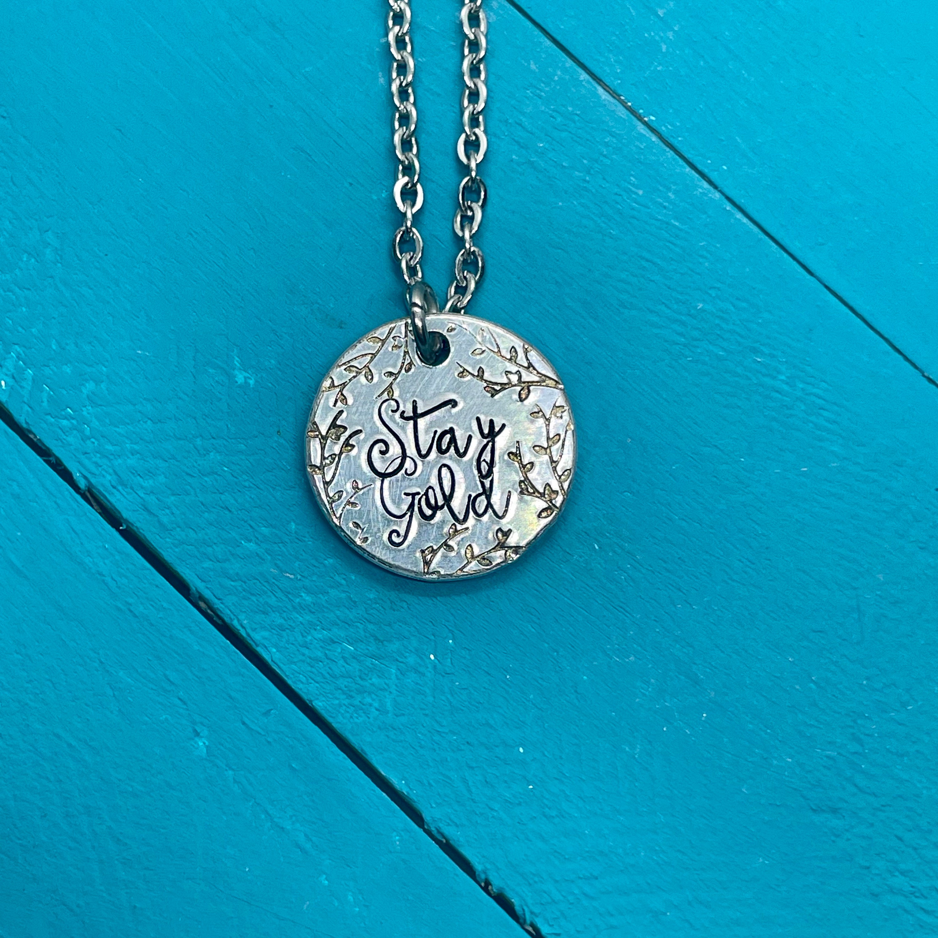 Stay Gold Necklace Outsiders Fandom Book Quotes Handmade, Hand Stamped ...