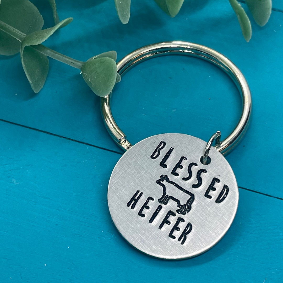 Blessed Heifer Keychain Cute Cow Keychain Farm Chic Unique Gift for Her ...