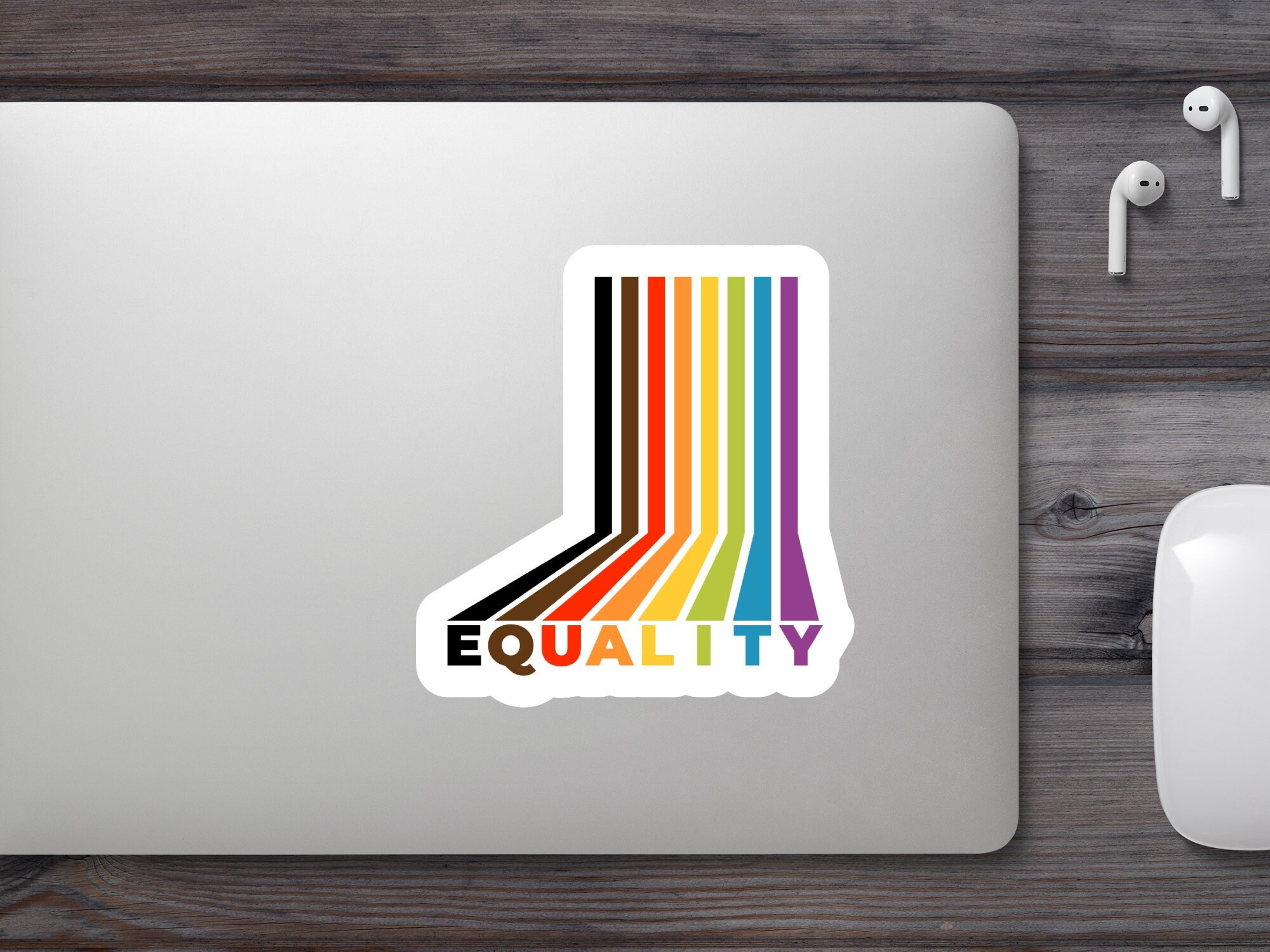 Equality Sticker LGBT Retro Rainbow Pride Flag Vinyl Decal - Etsy