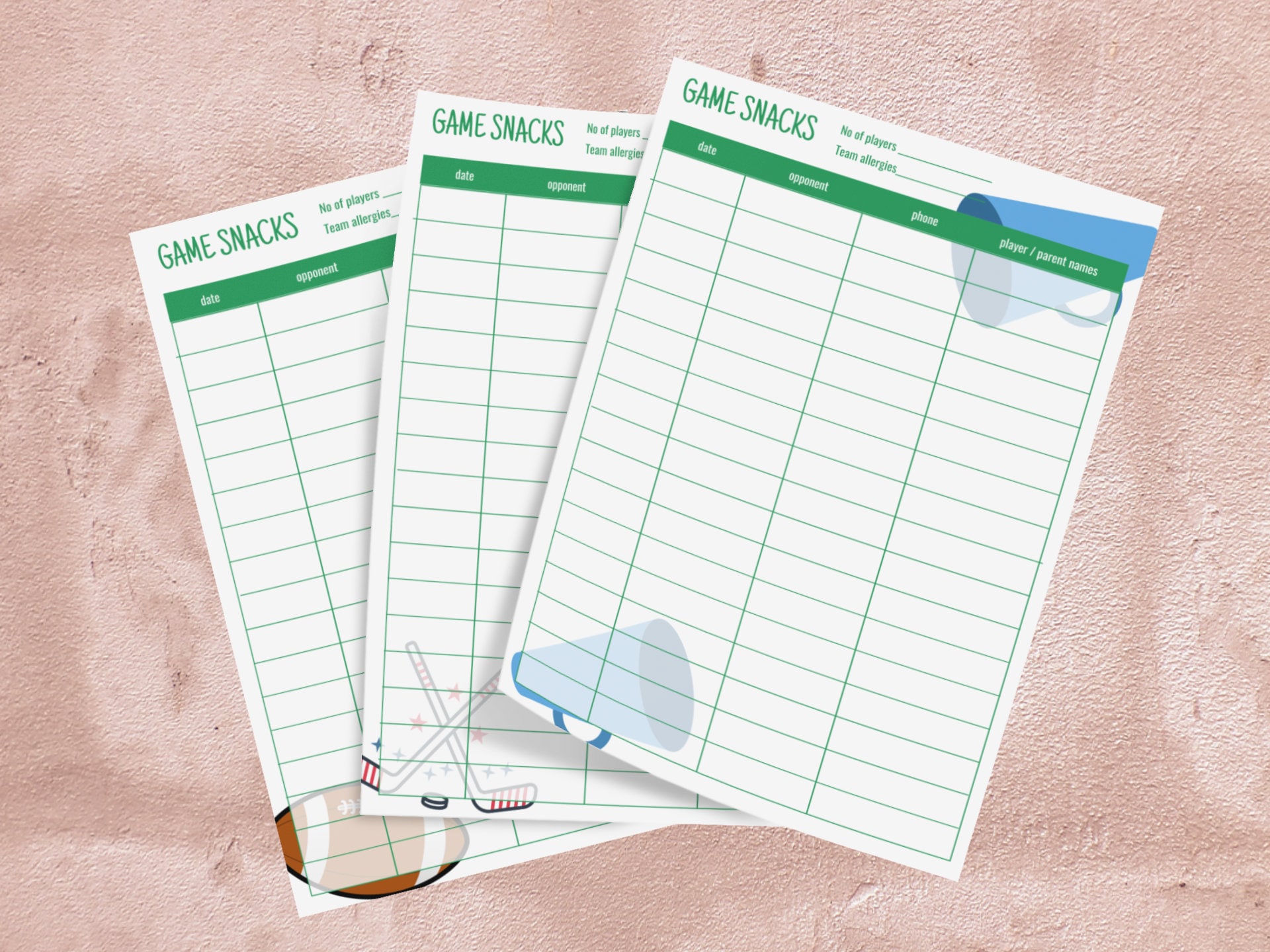 Snack Sign up Sheet Sports Snack Template Game Snack Form - Etsy