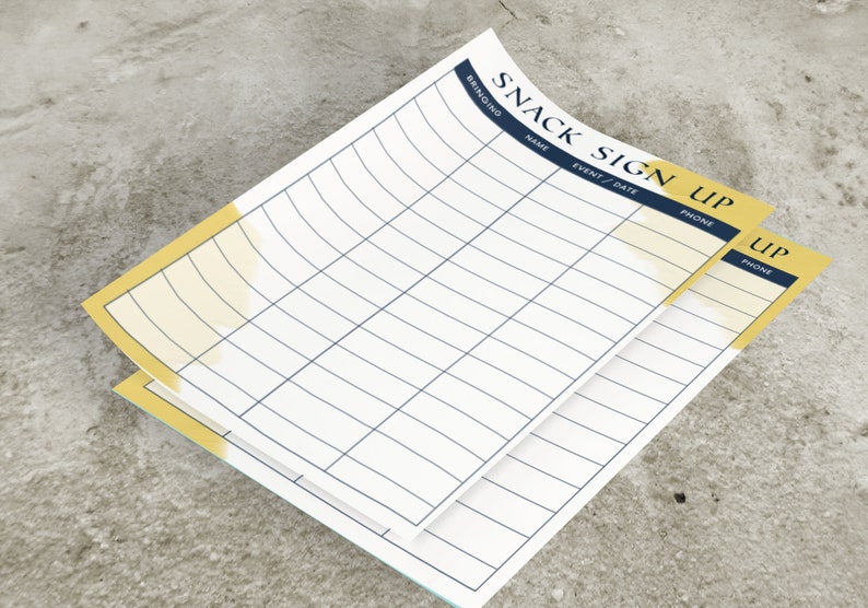 Sign up Sheet Template Sign in Sheet Signup Instant - Etsy