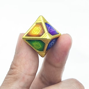 Genius Invokation TCG Dice Set, Handmade 8 Pcs Rhombic Solid Polyhedral ...