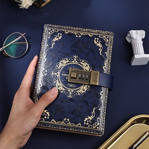 Lock Diary,writing Journal With Lock for Women Leather Notebook ,golden ...