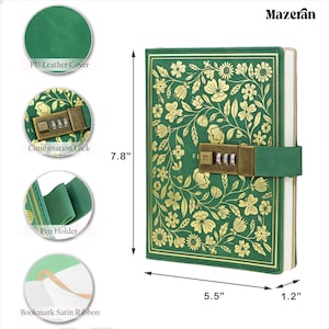 Locked Diary,journal With Lock for Women Leather Notebook ,password ...