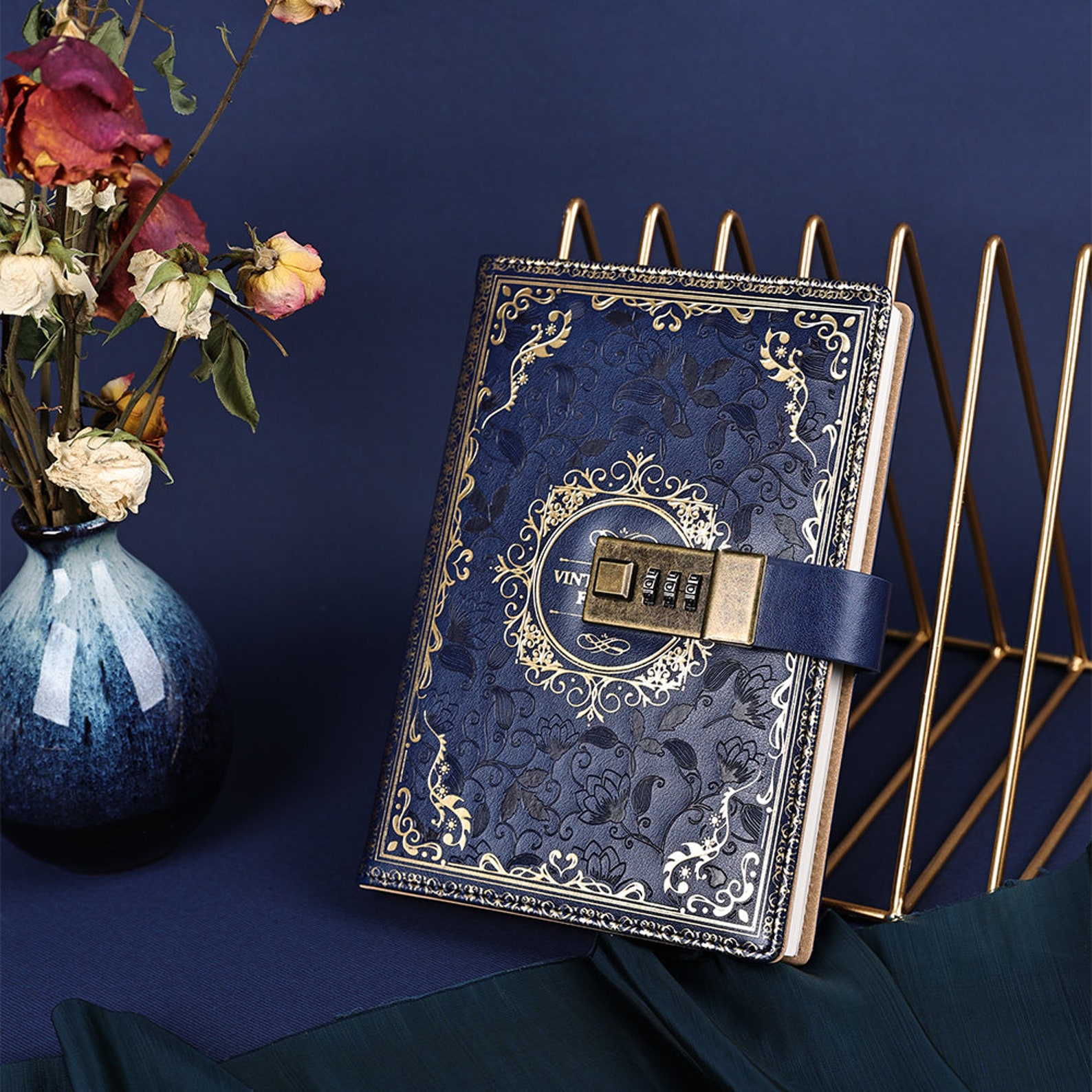 Lock Diary,writing Journal With Lock for Women Leather Notebook ,golden ...