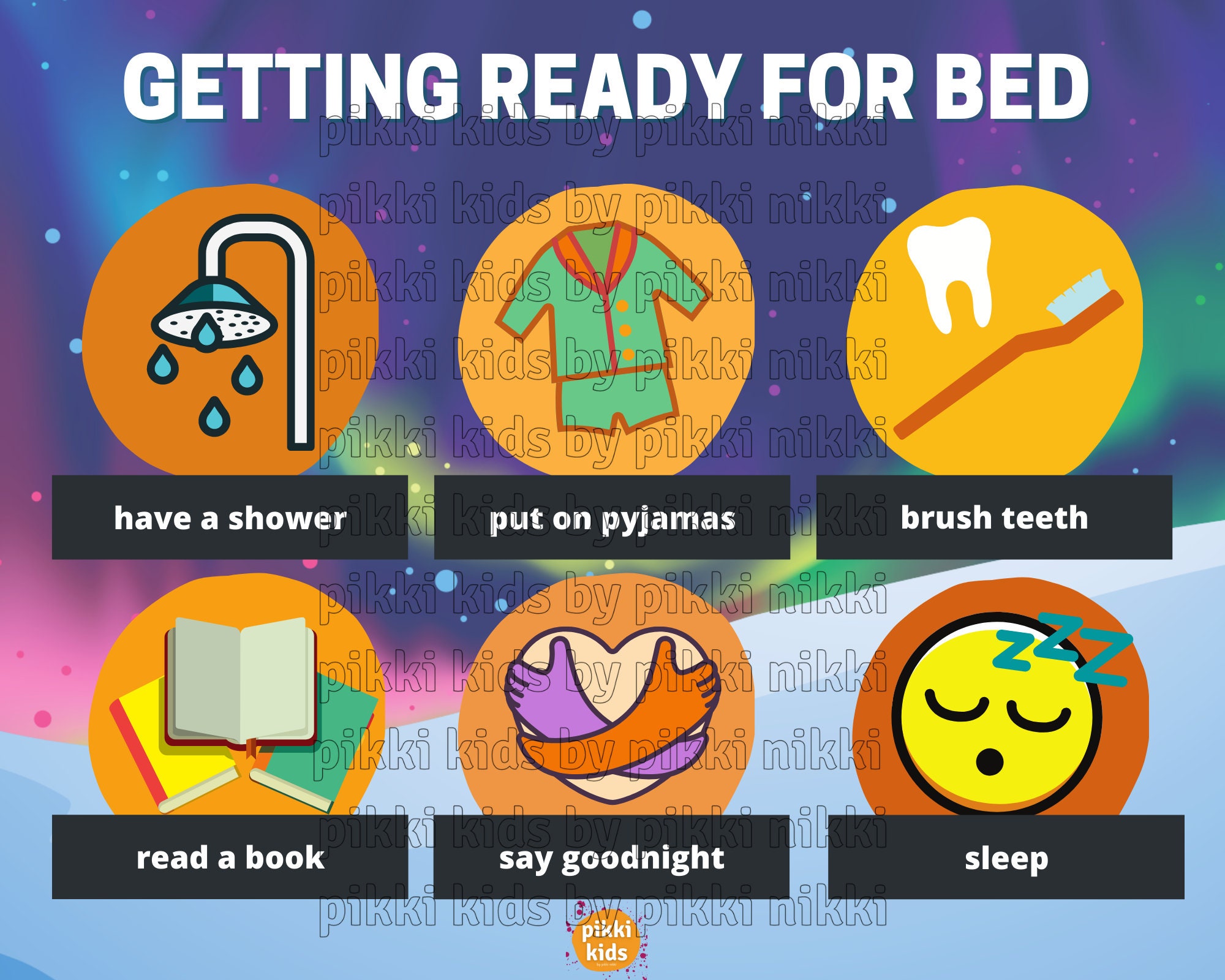 Printable Chart Getting Ready for Bed Kids Routine - Etsy España Printable Chart Getting Ready for Bed Kids Routine - Etsy España
