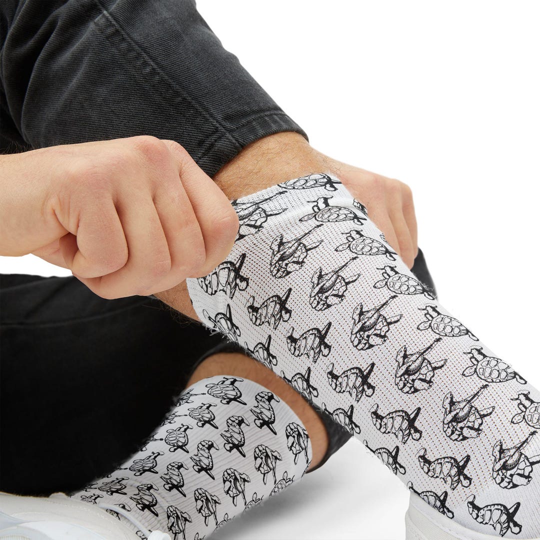 Grateful Dead Dancing Terripin Sublimation Socks, Black and White Fan ...
