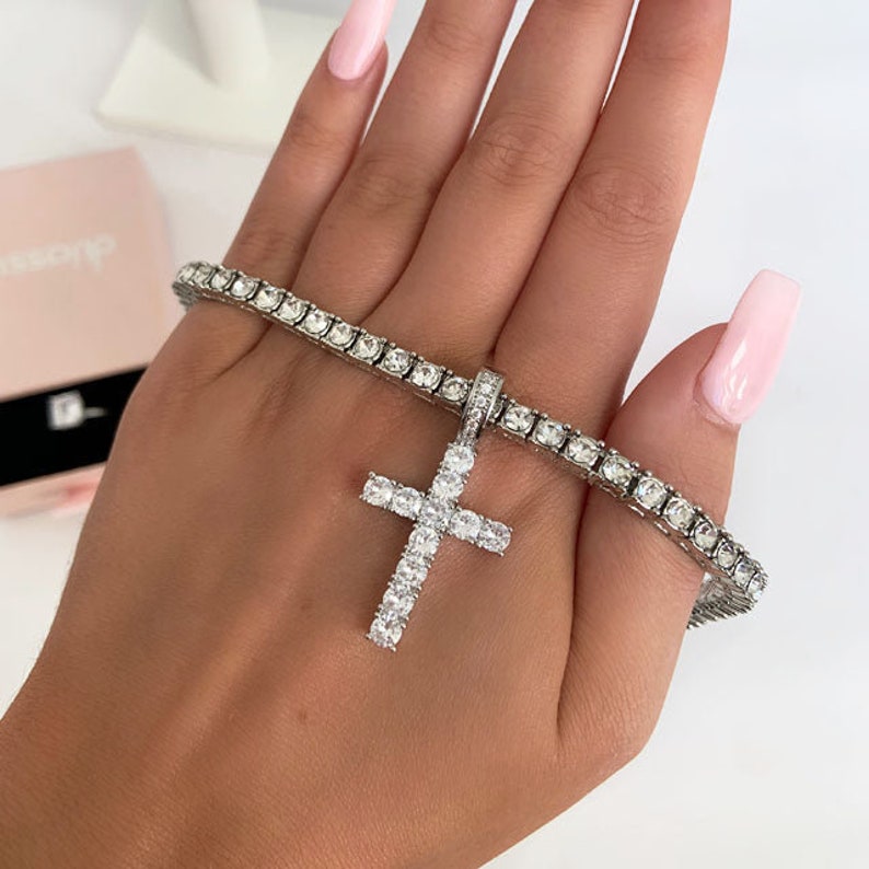 Khloe Tennis Cross Necklace - Etsy