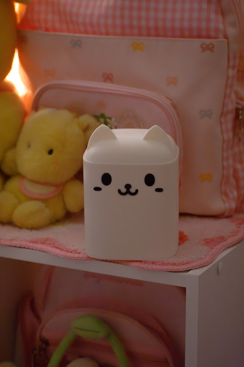 Cute Cat Storage Bin Kawaii Desk Organizer Multifunctional Stationery ...