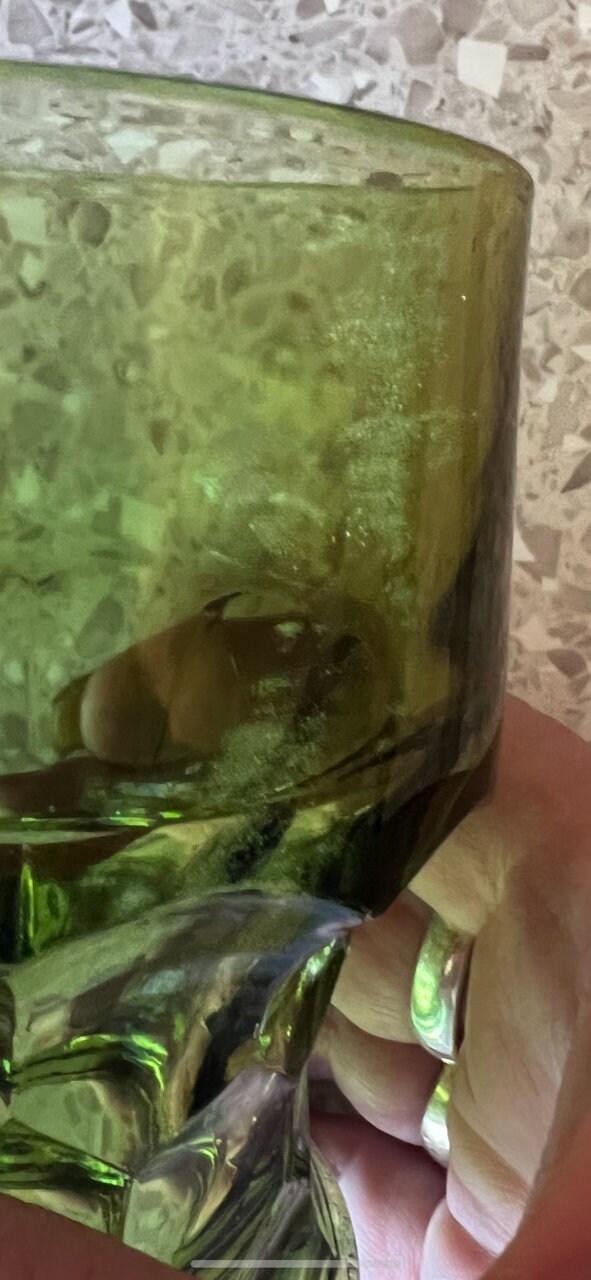 Viking Glass Co. Georgian Pattern Bottle Green, Old Fashion Glass, Set ...
