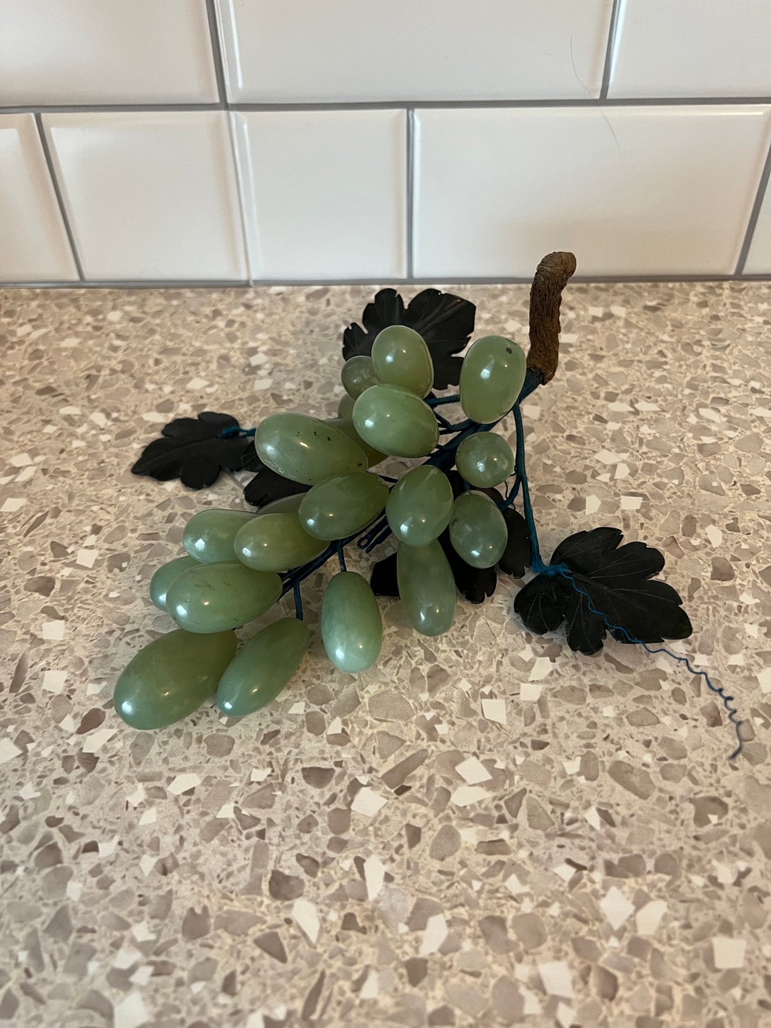 RARE Jade Grape Cluster With Agate Leaves - Etsy