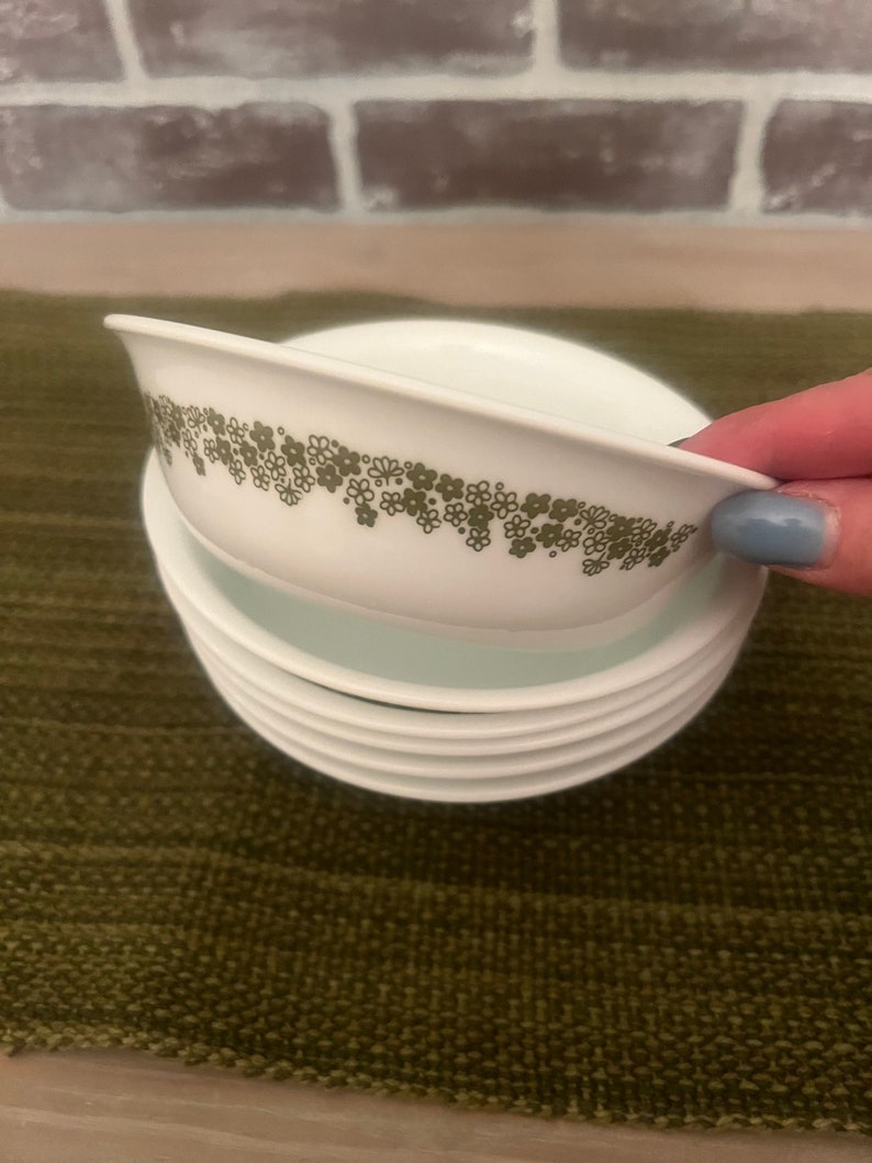 Vintage, Crazy Daisy, Spring Blossom, Green, Corelle Dish, Set of 6 - Etsy
