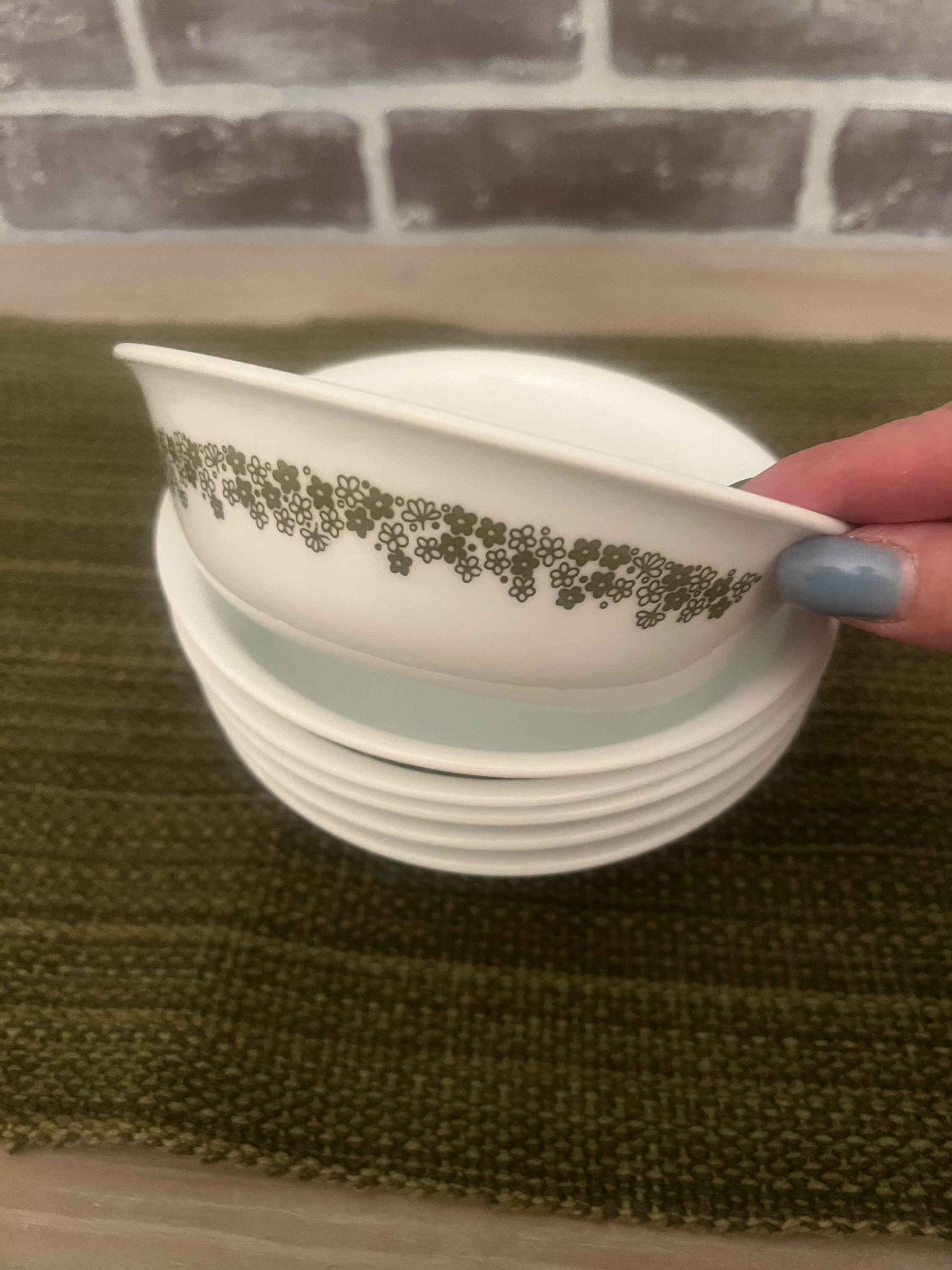 Vintage, Crazy Daisy, Spring Blossom, Green, Corelle Dish, Set of 6 - Etsy