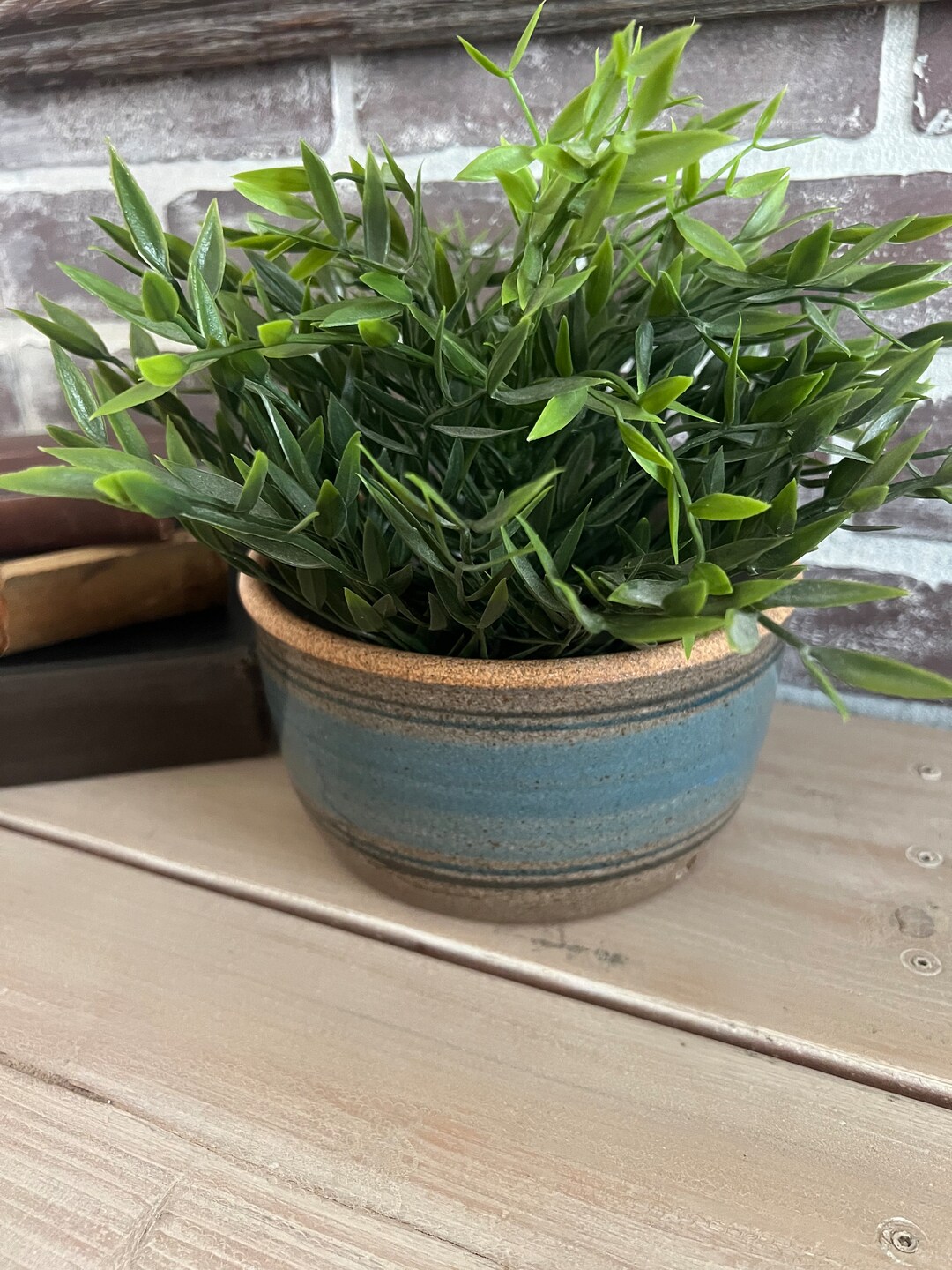 RARE Jim Simister Signed Pottery Bowl, With Blue Stripes Dated 1988 ...