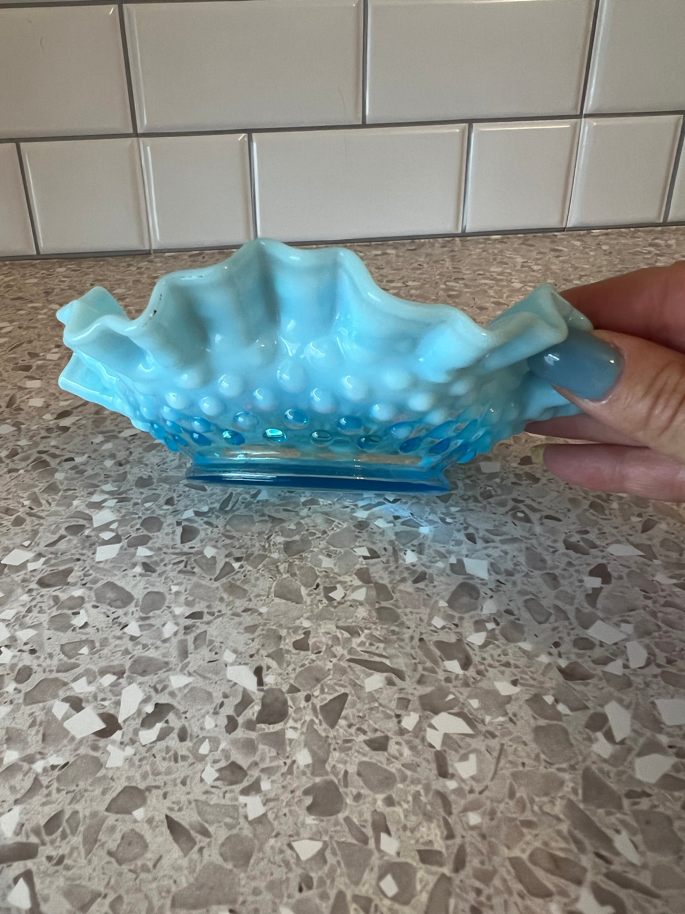 Fenton Baby Blue, Ruffled Skirt, Hobnail, 6 Candy Bowl - Etsy