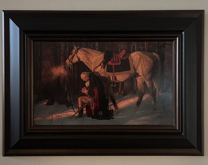 Prayer at Valley Forge by Arnold Friberg - Framed, Light Texture Print ...