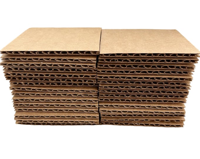 Corrugated Cardboard Squares Set of 24 Junk Journals Blank Cardboard ...