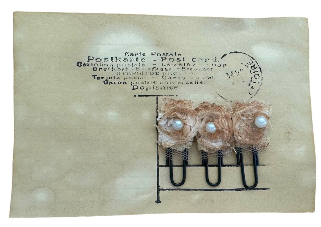 Paper Clipbookmark Coffee Stained Roses Bookmark Journal Paper Junk ...