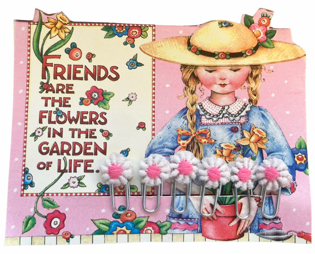 Paperclip Bookmark Flowers Bookmark Journal Paper Junk Journals Gifts ...