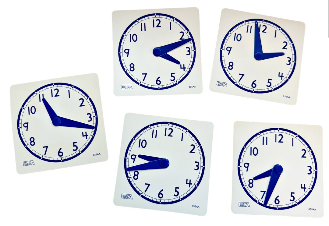 Junk Journal Cardboard Clocks Math Clocks 4 X 4 Inches Ships in 1 ...