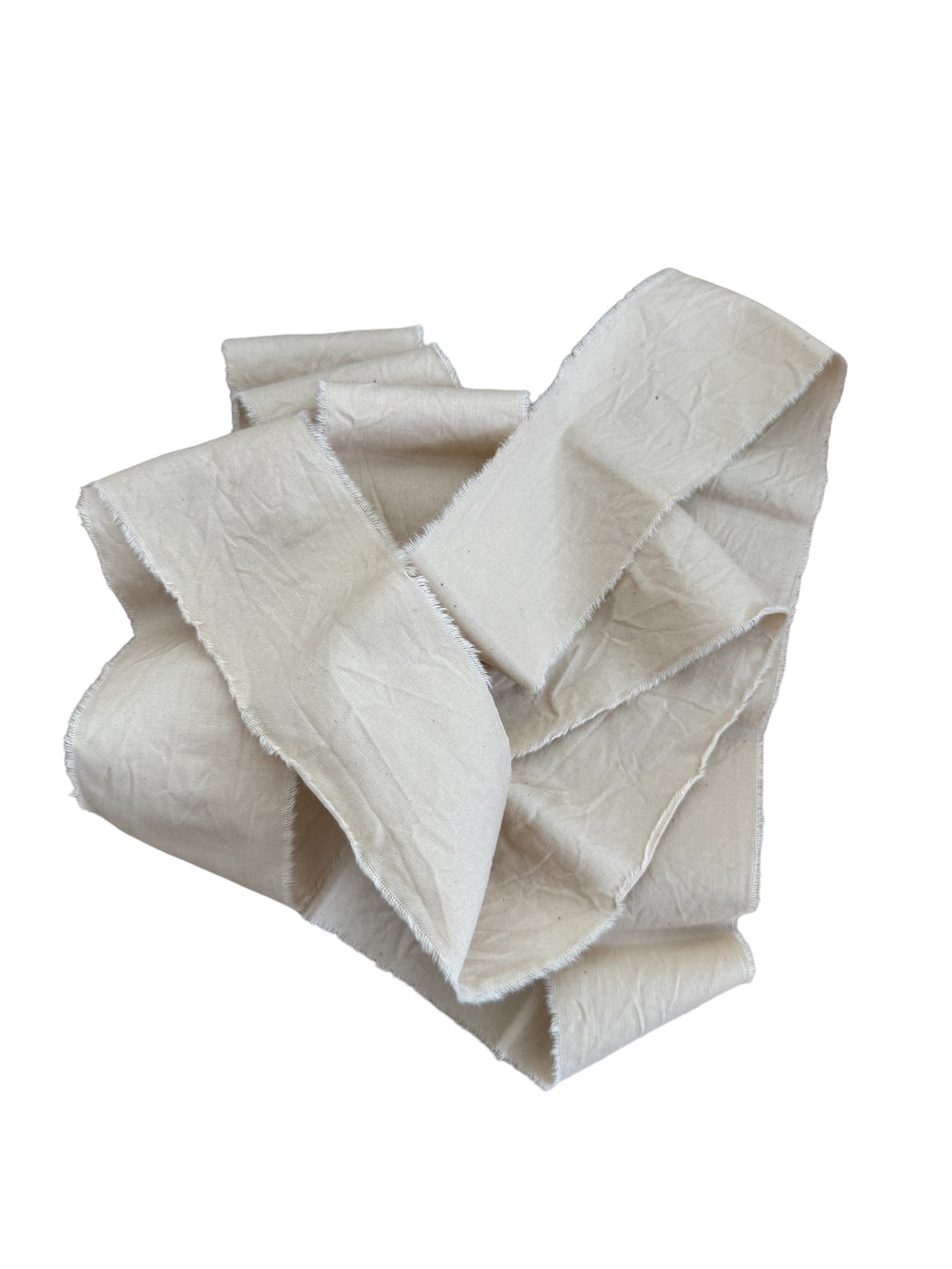 Muslin Fabric Strips 2 Yards Tea Stained Muslin Fabric Ribbon Frayed ...