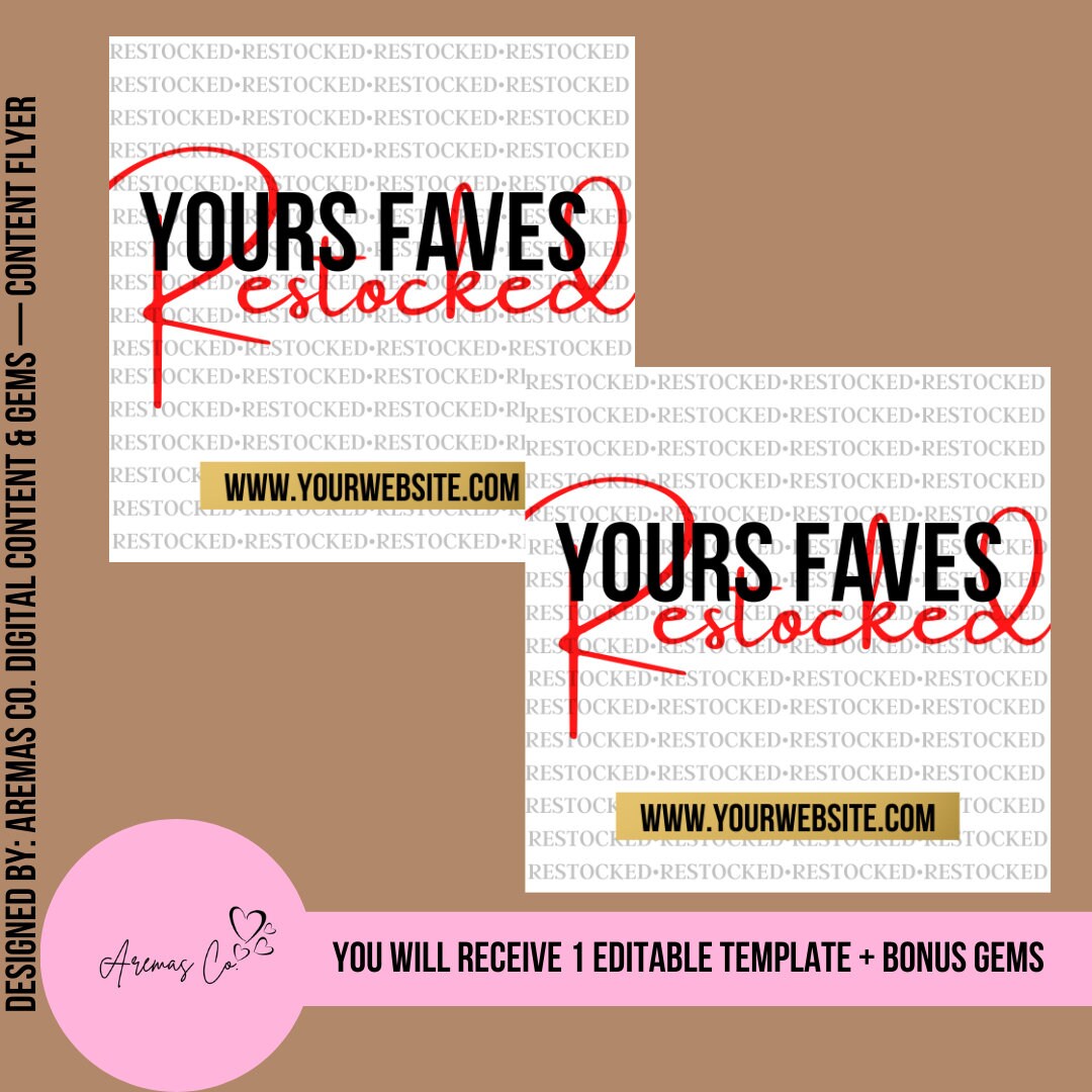 Restock Flyer, Back in Stock, E-flyer, Pretty Instagram Templates ...