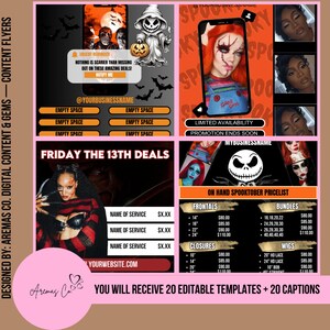 20 DIY Halloween Spooktober Templates, October Booking Flyers, Hair ...