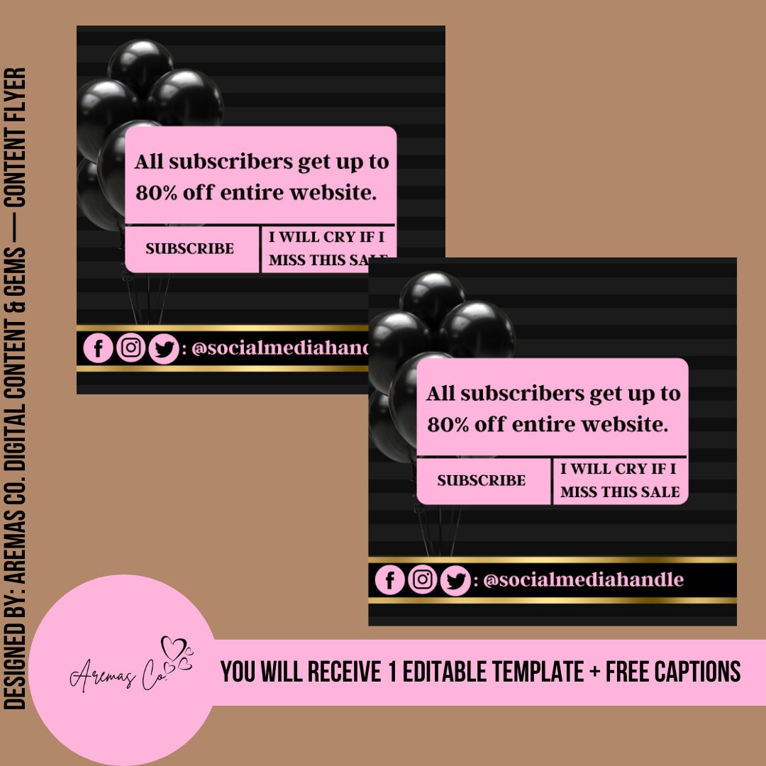 Subscriber Templates, DIY Graphics, Cyber Monday Flyers, Social Media ...