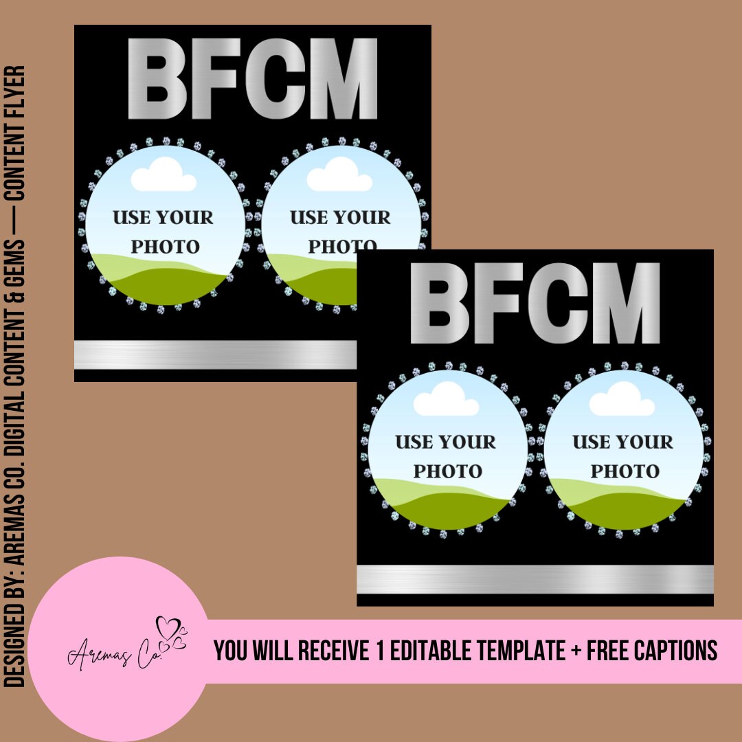 Black and Silver BFCM Templates, DIY Sales Content, Bold Lettering ...