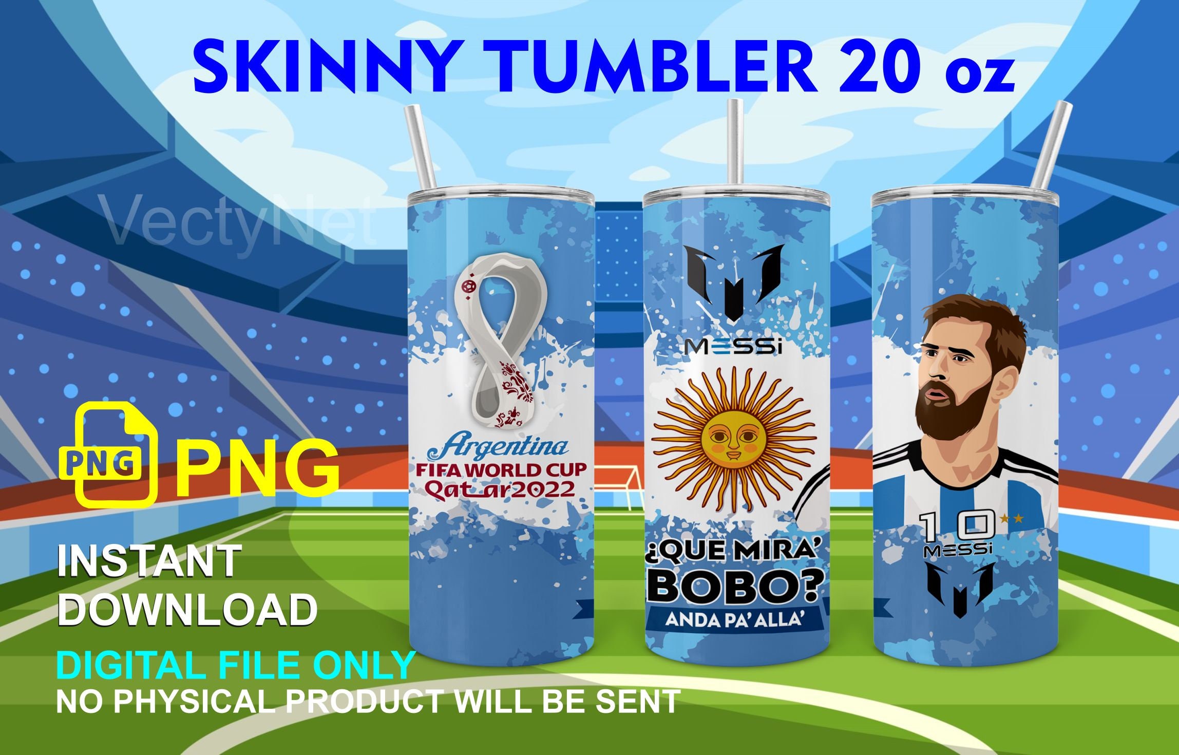 Que Mira Bobo Messi Argentina Skinny Tumbler Design 20 Oz - Etsy