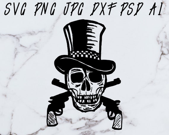 Skull SVG Western Revolver SVG Cowboy SVG | Etsy