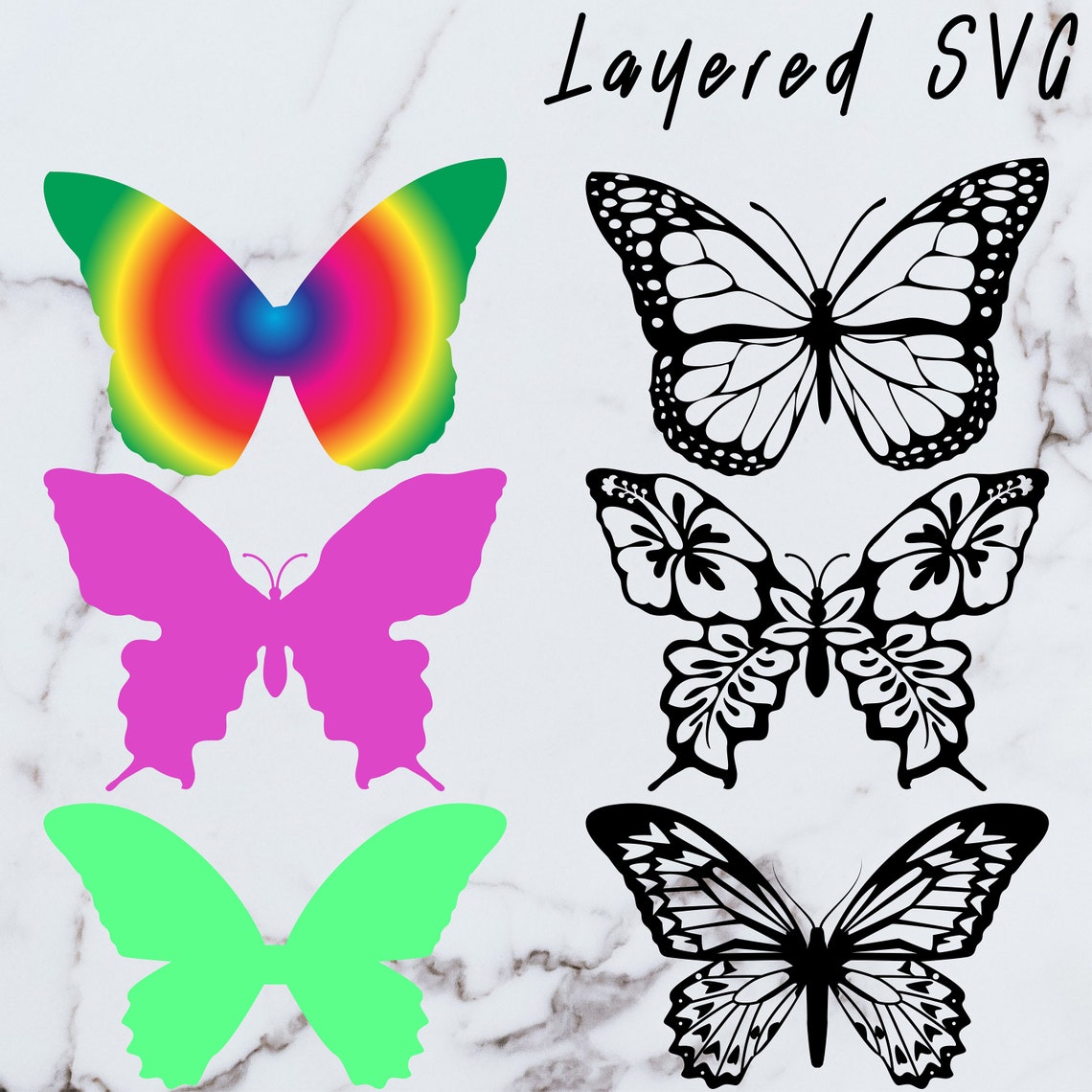Butterfly SVG Bundle Cuttable Butterflies Digital Download - Etsy