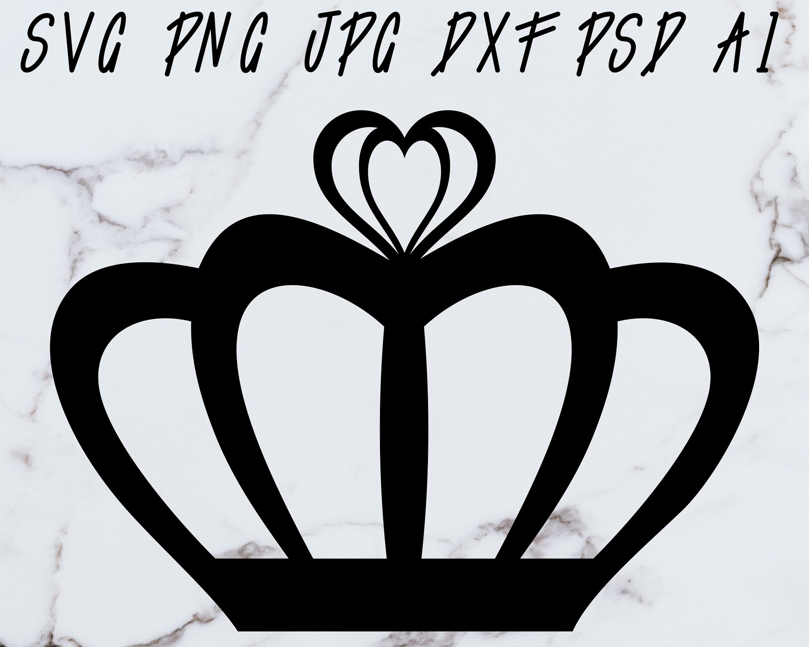 Crown Heart SVG Heart Tiara SVG Princess / Queen of Hearts Cuttable ...