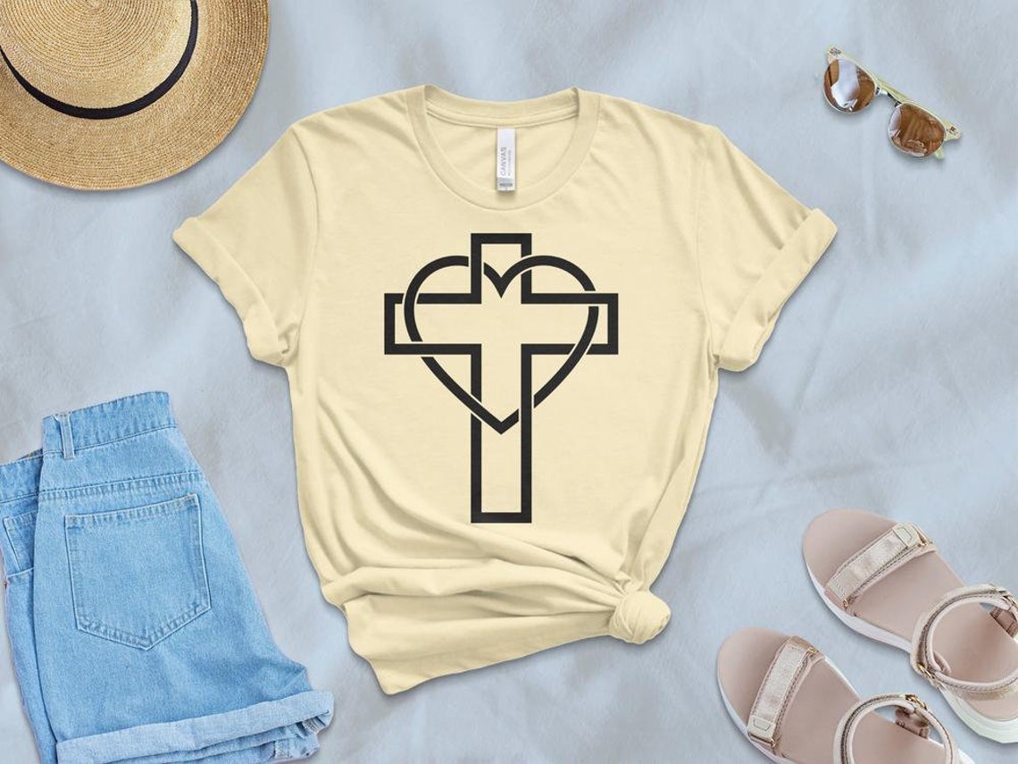 Cross Heart SVG - Etsy