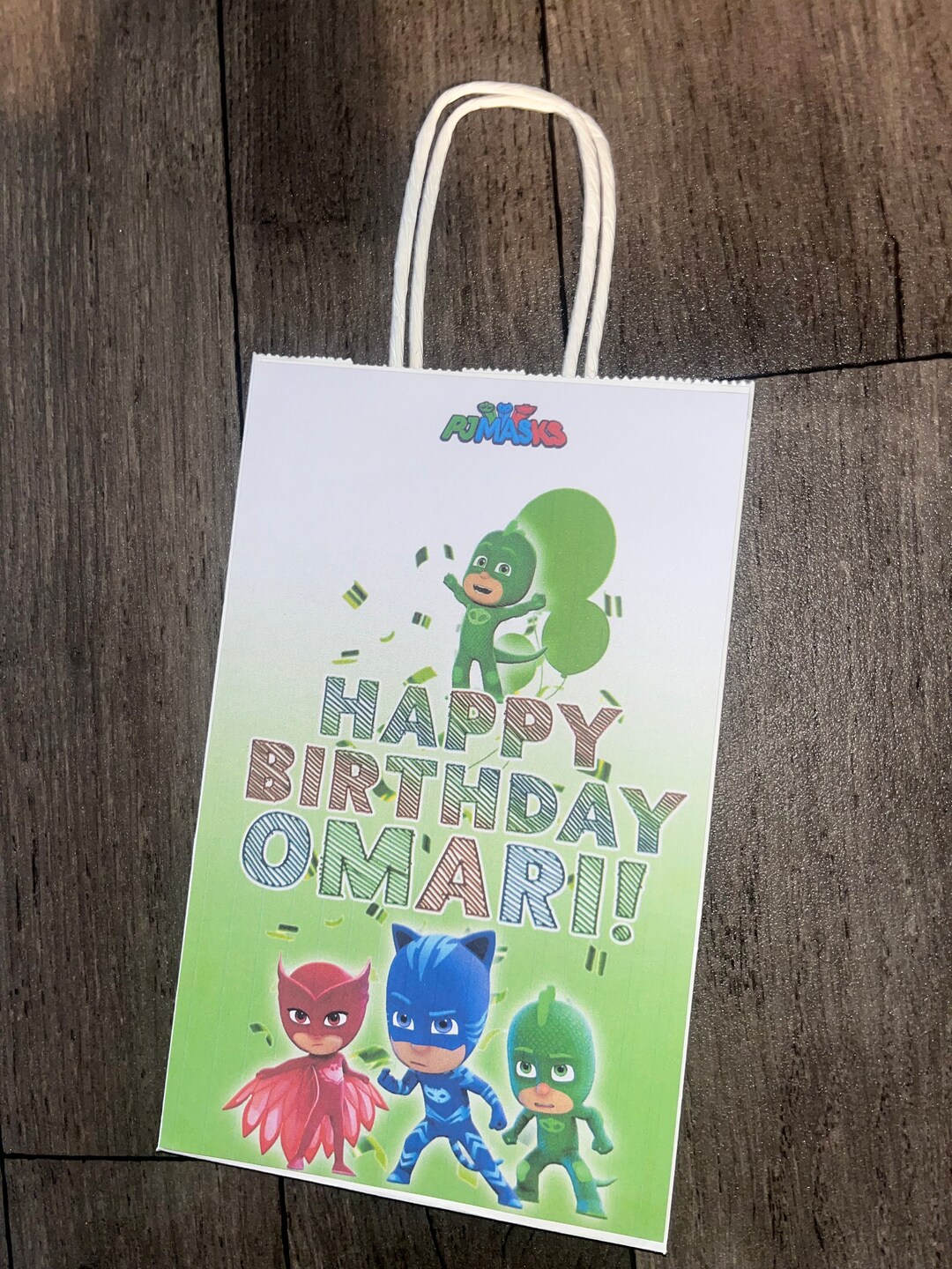 PJ Masks Simple Birthday Party Favor Bags and Water Bottle Labels - Etsy