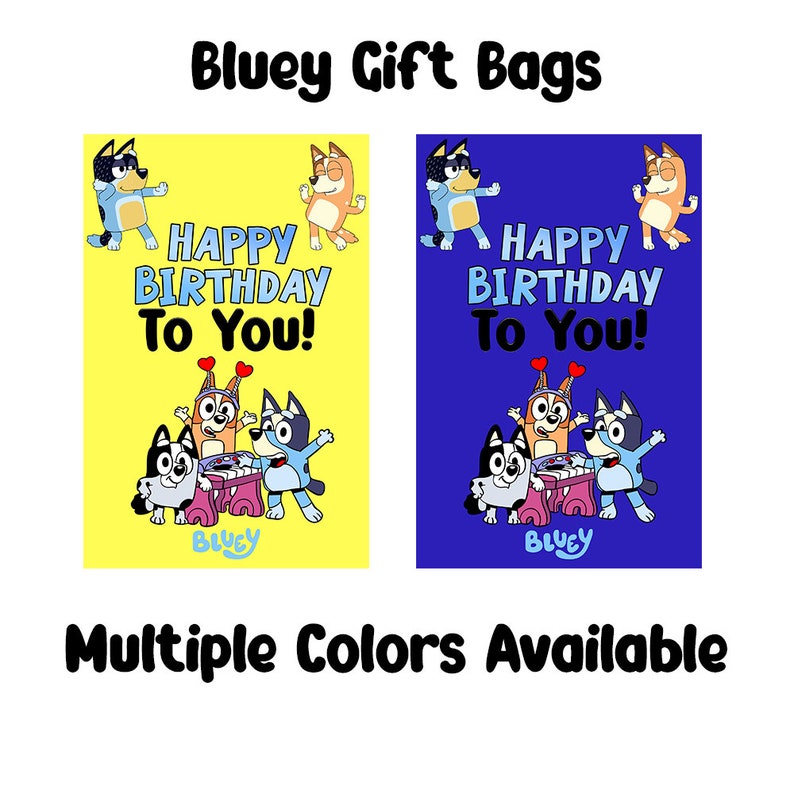 Happy Birthday to You Bluey Birthday Gift Bag for Party Favors - Etsy